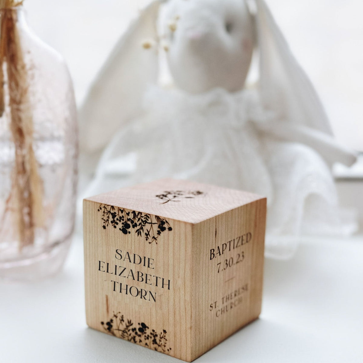 Personalized Baby Baptism Block – Grainwell