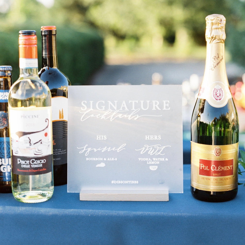 Wedding Acrylic Bar & Cocktail Signs – Grainwell