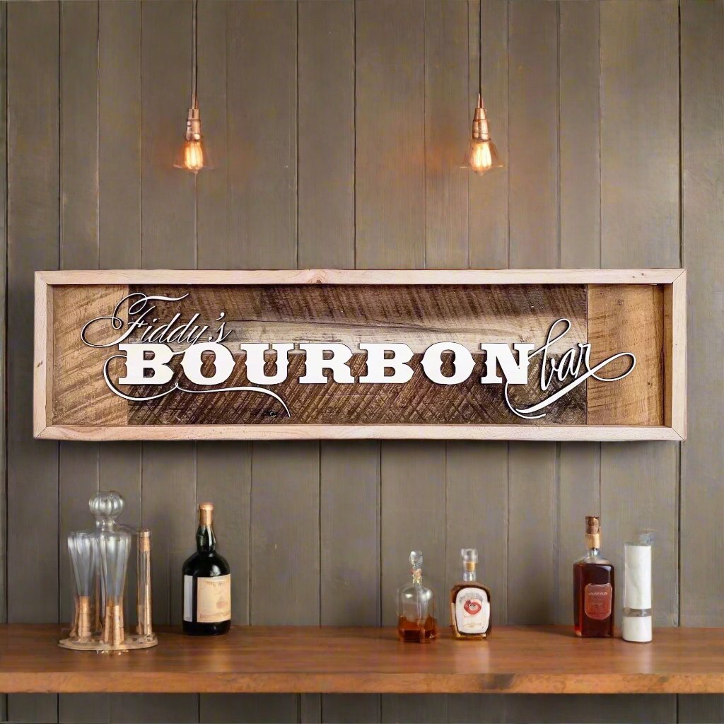 Personalized Bourbon Bar Barn Wood Sign – Grainwell