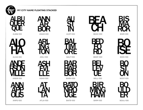 City Name Floating Stacked – Grainwell