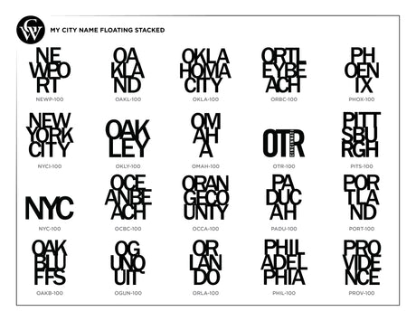 City Name Floating Stacked – Grainwell