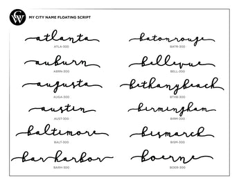 City Name Floating Script – Grainwell