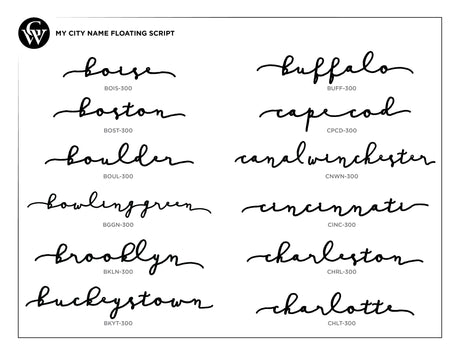 City Name Floating Script – Grainwell