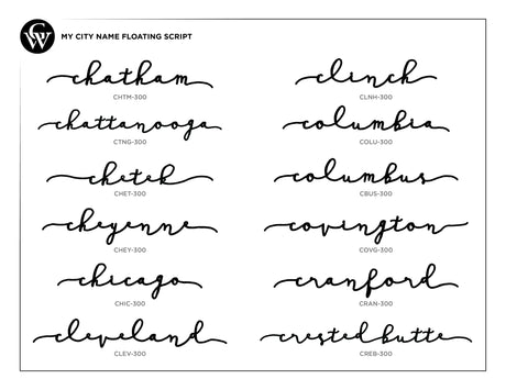 City Name Floating Script – Grainwell
