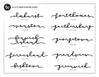 City Name Floating Script – Grainwell