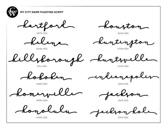 City Name Floating Script – Grainwell