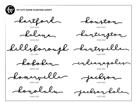 City Name Floating Script – Grainwell
