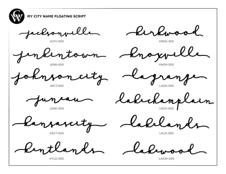City Name Floating Script – Grainwell