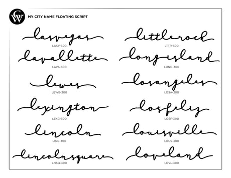 City Name Floating Script – Grainwell