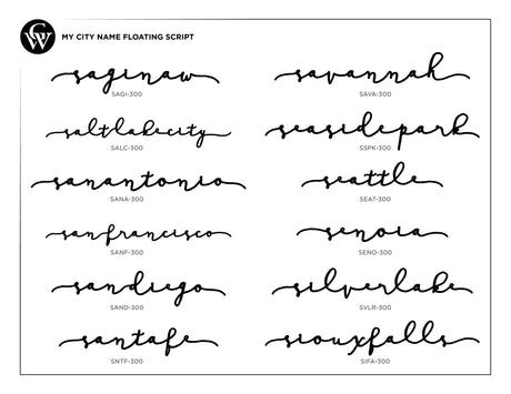 City Name Floating Script – Grainwell