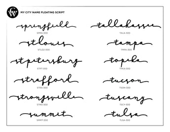 City Name Floating Script – Grainwell