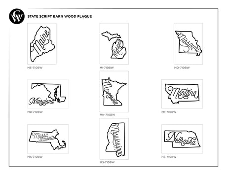 State Script Hard Wood Plaque – Grainwell